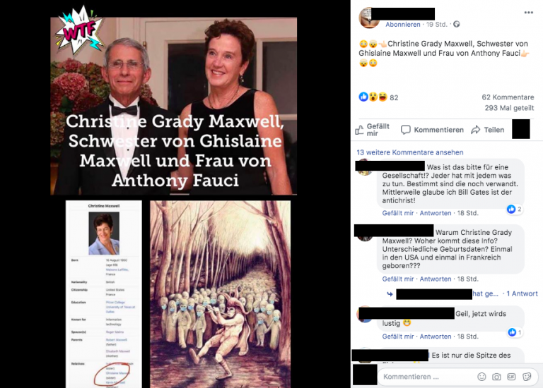 Anthony Fauci ist nicht verheiratet mit Schwester von Ghislaine Maxwell