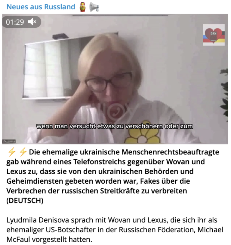 Ukraine: Denisova bot nicht an, russische Kriegsverbrechen zu erfinden