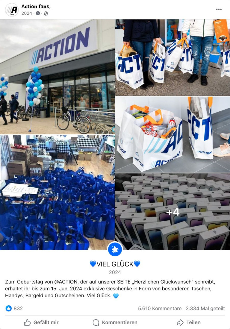 Handys und Gutscheine? Dieses Action-Gewinnspiel auf Facebook ist fake