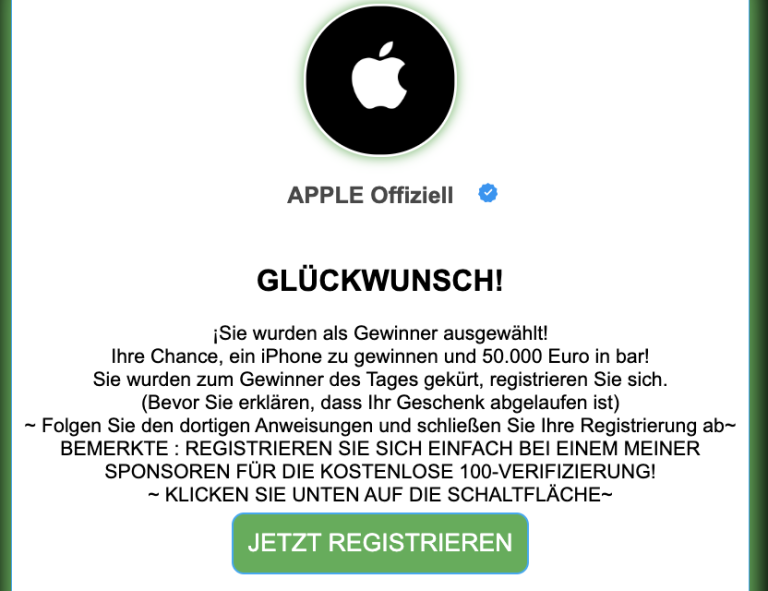 Fake-Apple-Gewinnspiel auf Facebook: Statt 50.000 Euro droht Datenklau